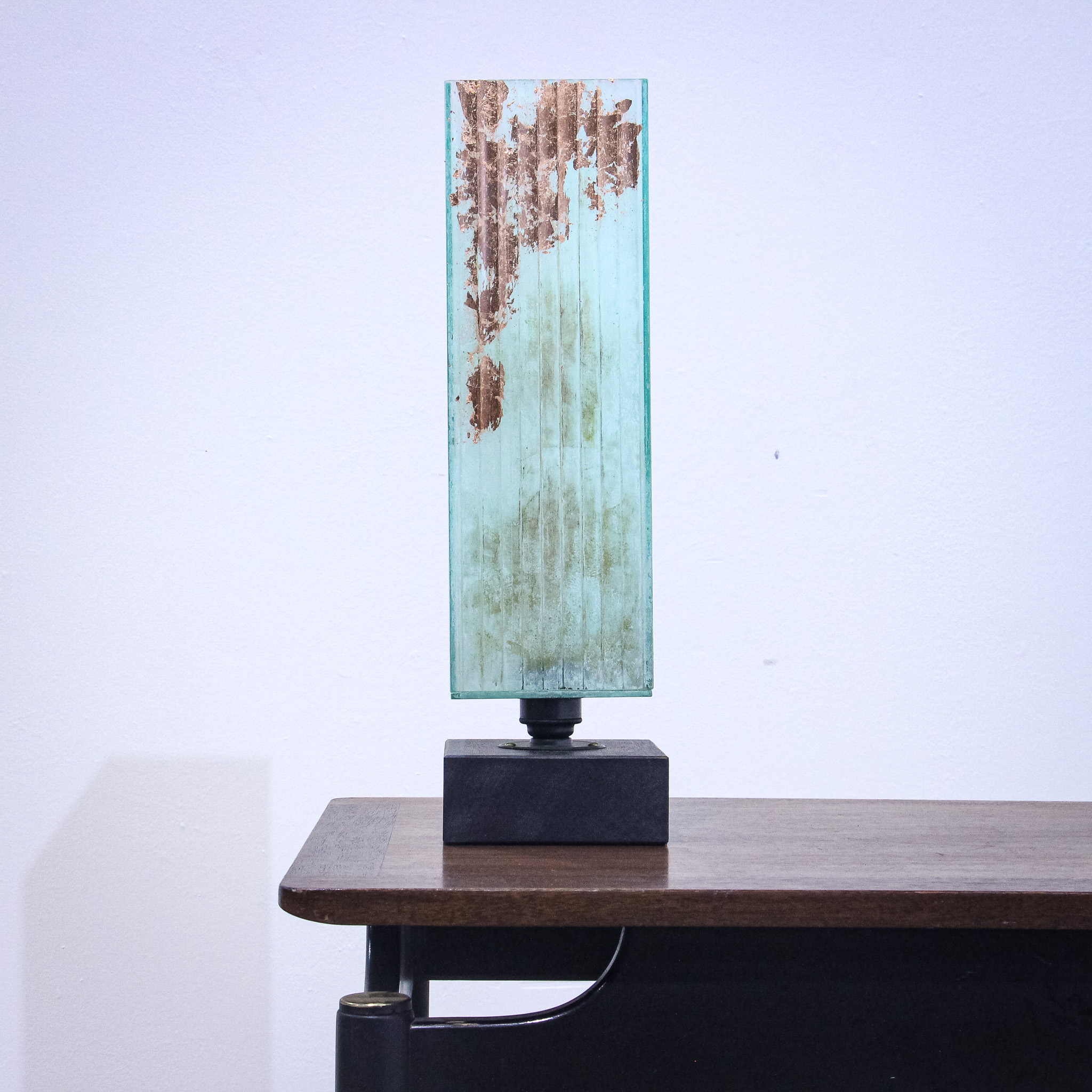 Modern Turquoise & Gold Long Table Lamp | Newark Antiques & Interiors