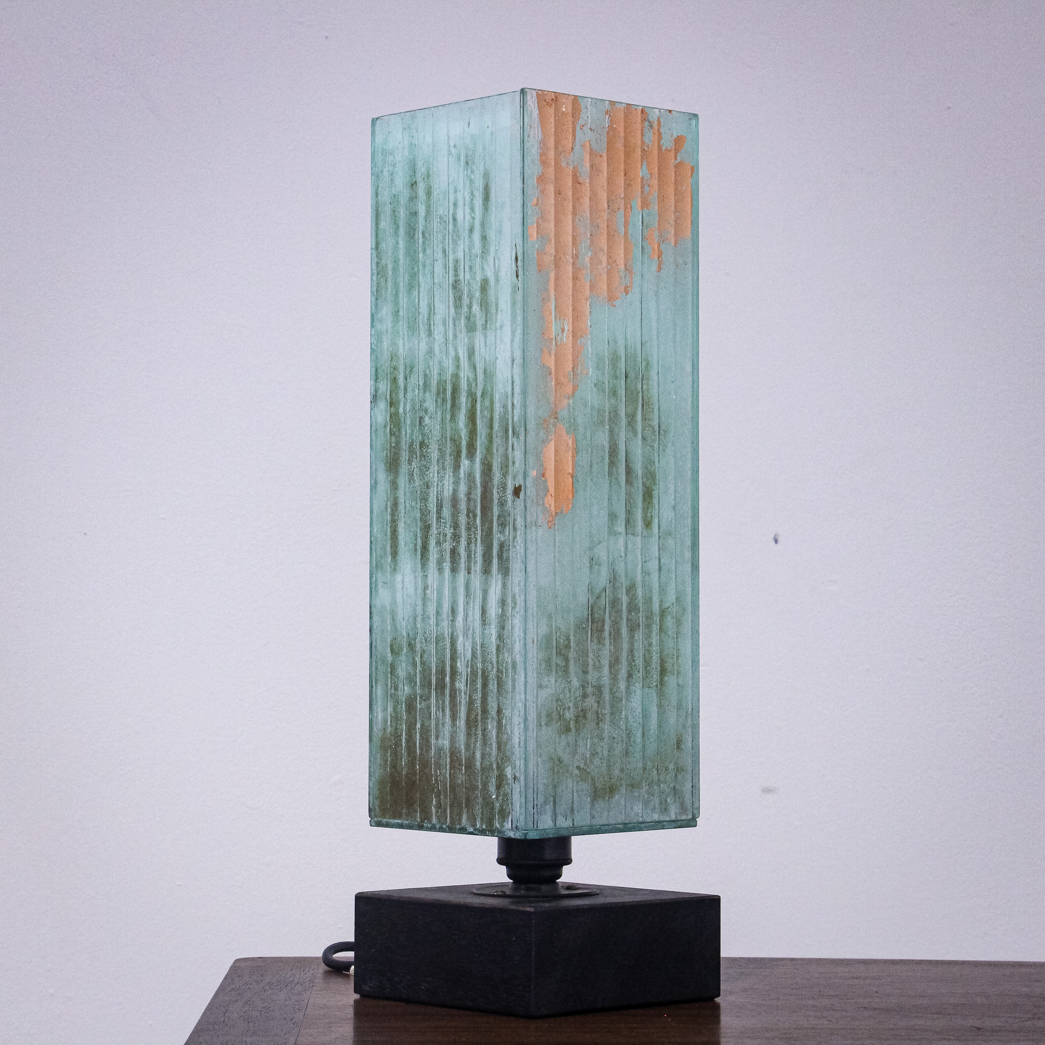 Modern Turquoise & Gold Long Table Lamp | Newark Antiques & Interiors